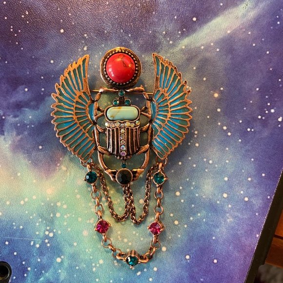MyElegantThings | Jewelry | Scarab Pinnecklace Egyptian Revival | Poshmark